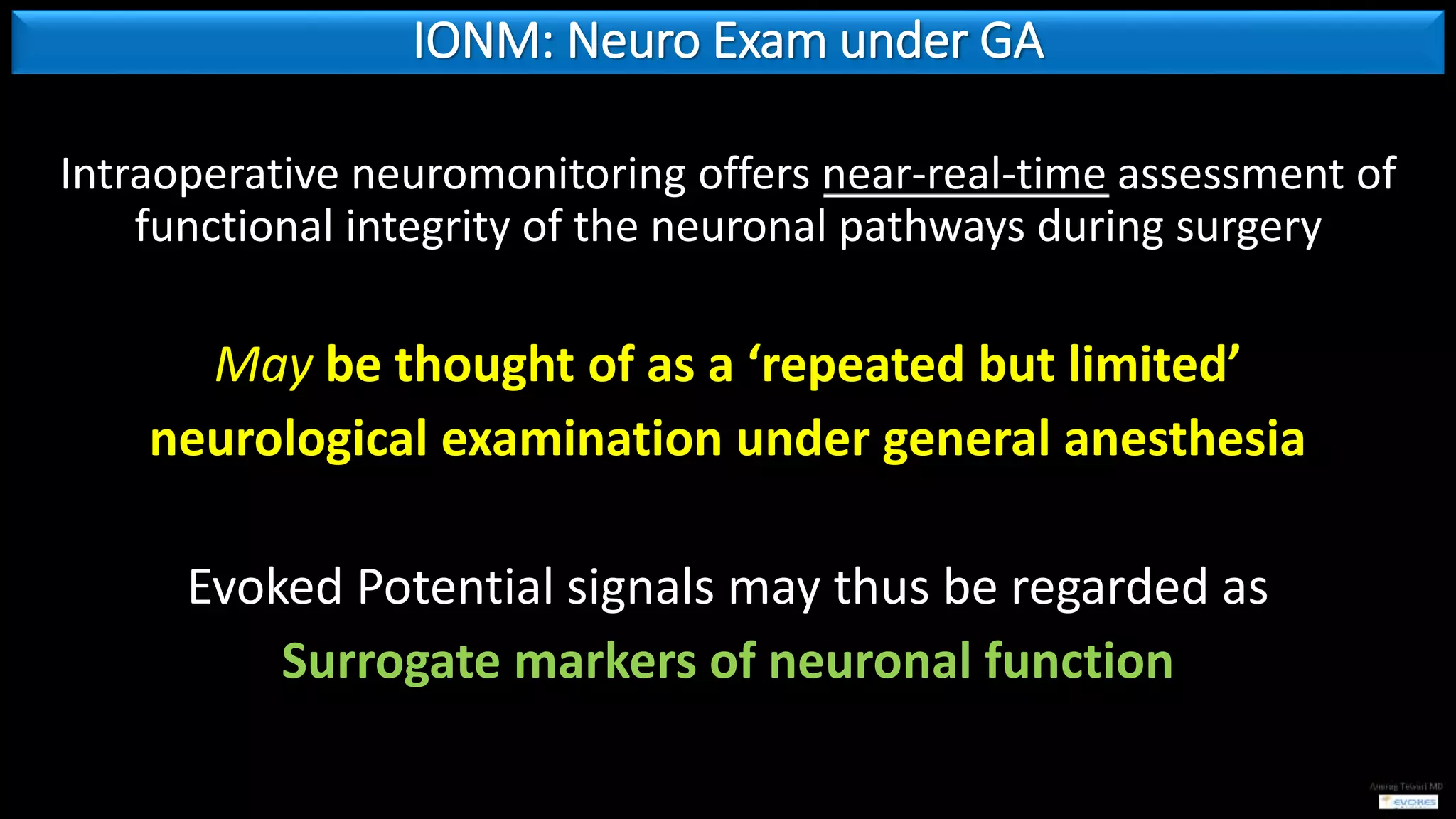 Anesthesiology And Intraoperative Neurophysiological Monitoring | PPTX