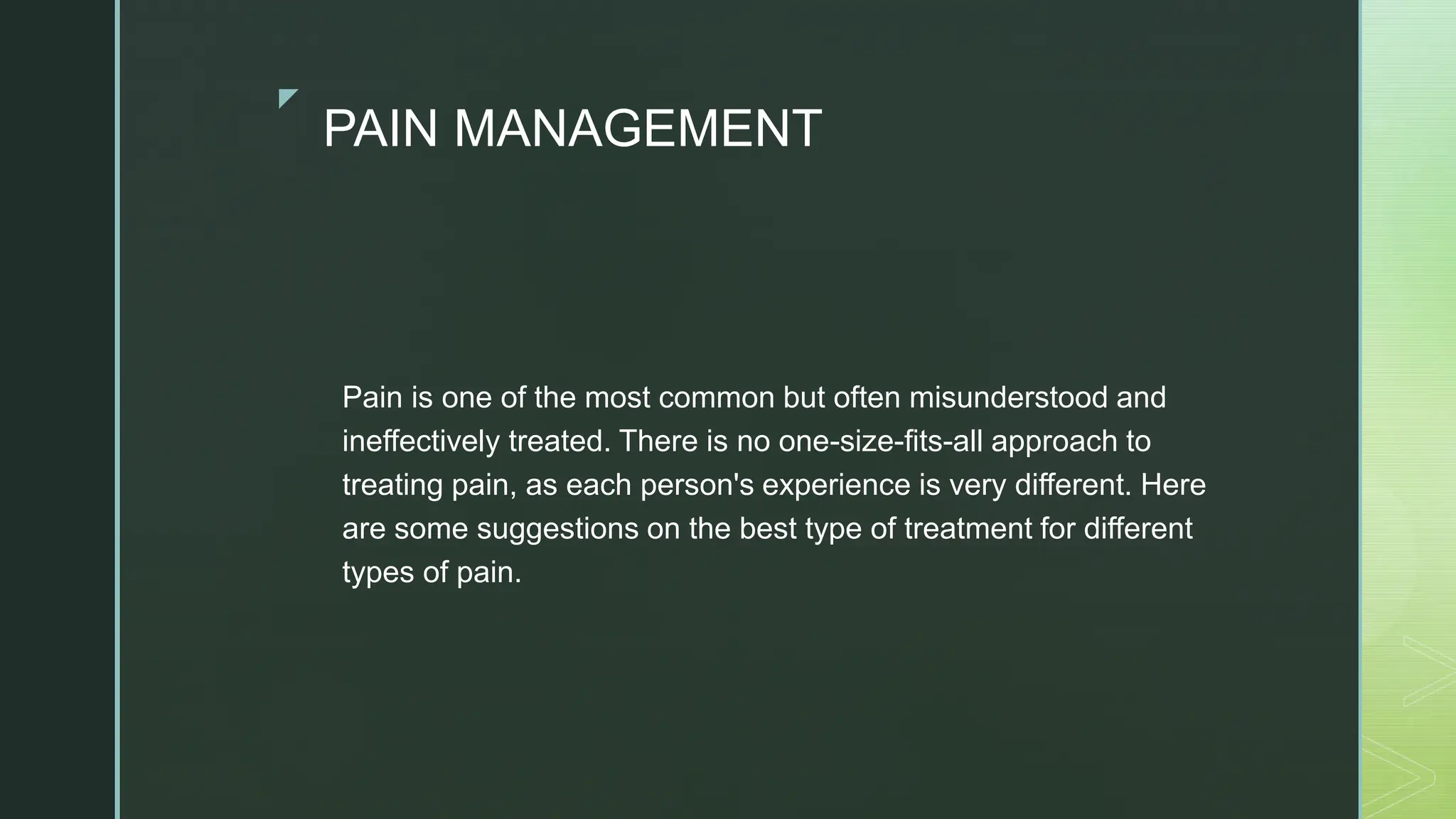 Pain Management Presentation | PPTX