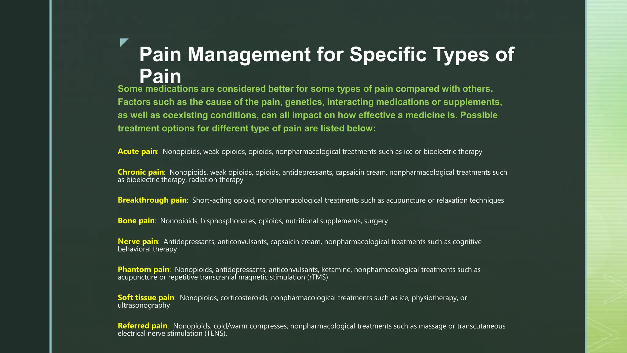 Pain Management Presentation | PPTX