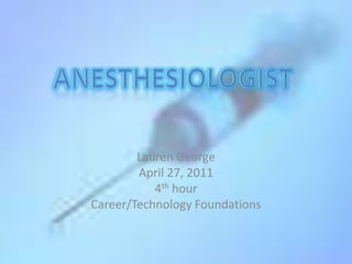 Anesthesiology presentation | PPT