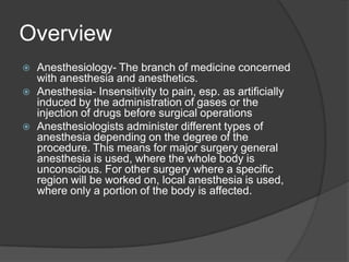 Anesthesiology presentation | PPTX