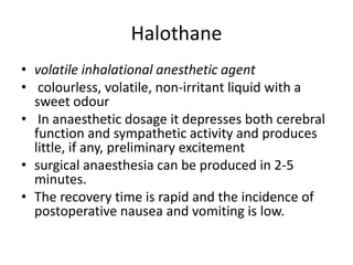 Anesthetic agents: General and Local | PPTX