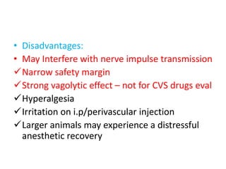 Anesthetic agents used in laboratory animals | PPTX