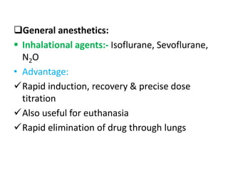 Anesthetic agents used in laboratory animals | PPTX