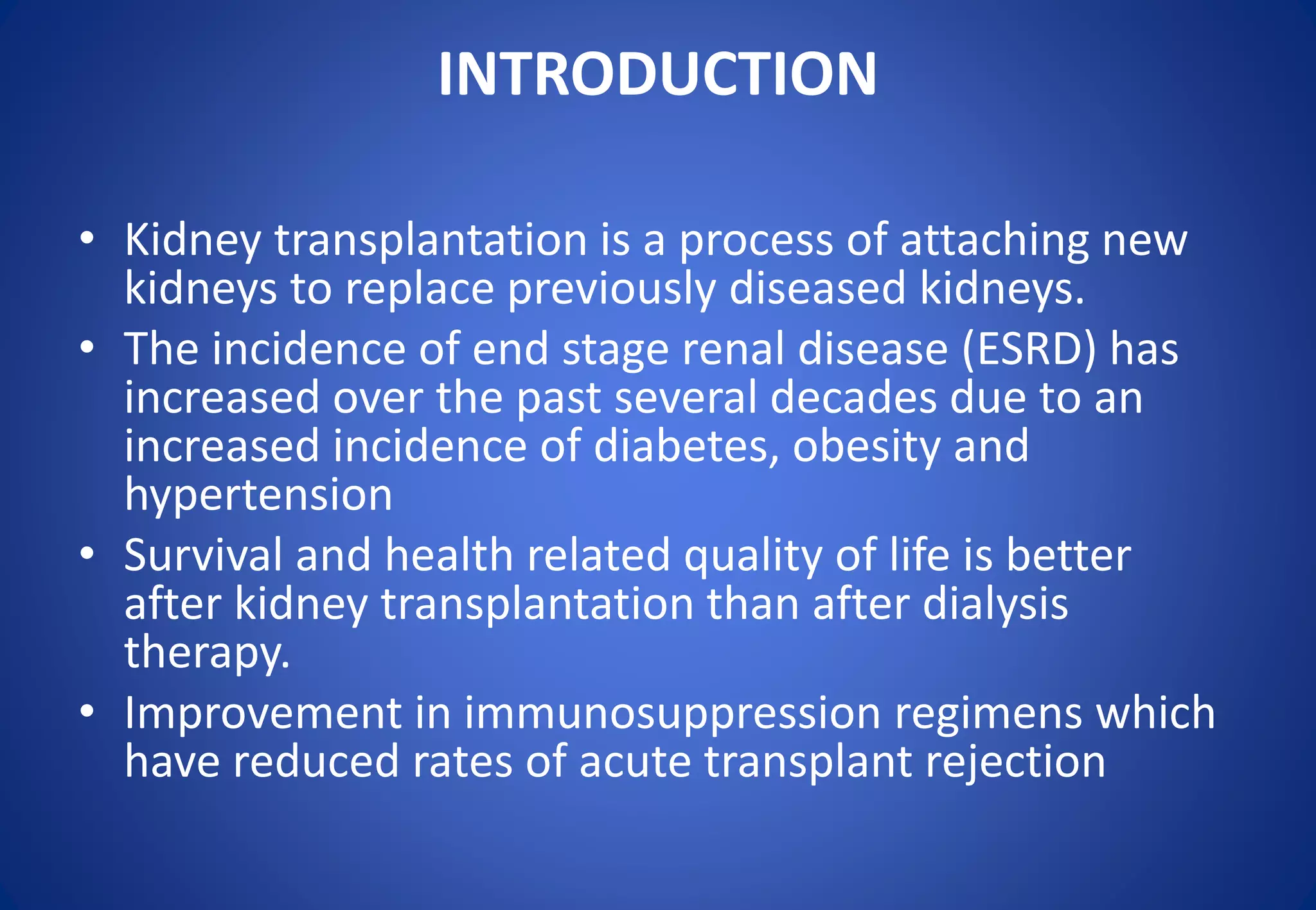 Anesthetic considerations for kidney transplant in an adult | PPTX