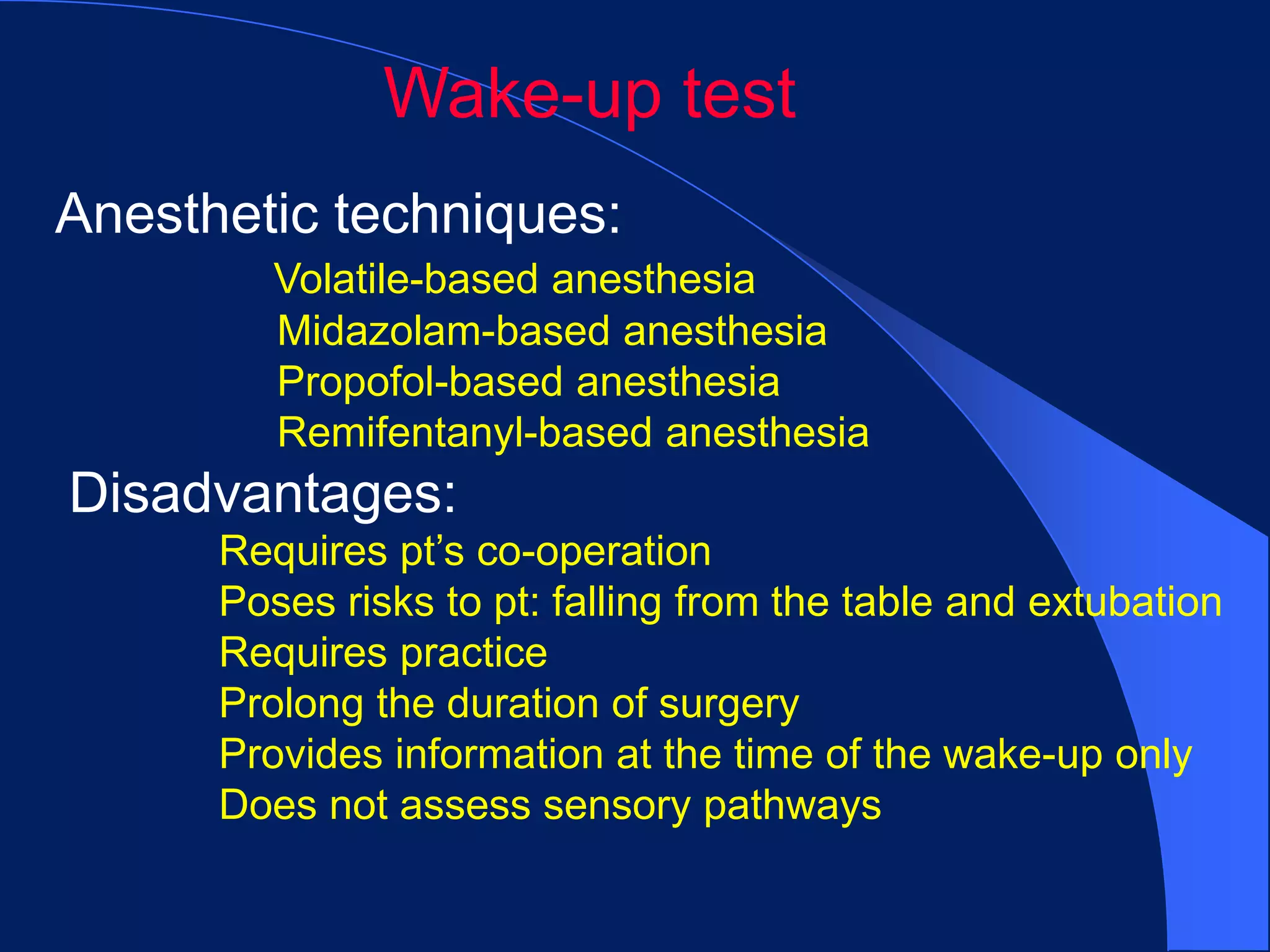 Anesthetic considerations for spinal surgery | PPTX