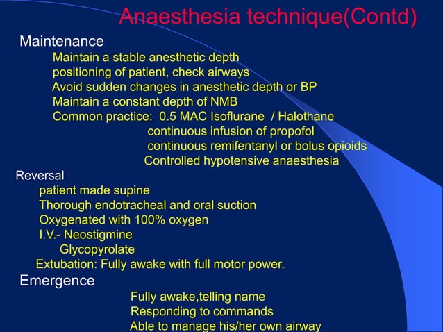 Anesthetic considerations for spinal surgery | PPTX