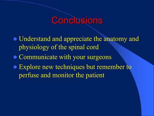 Anesthetic considerations for spinal surgery | PPTX