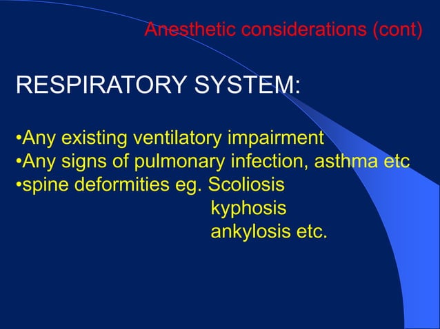 Anesthetic considerations for spinal surgery | PPTX