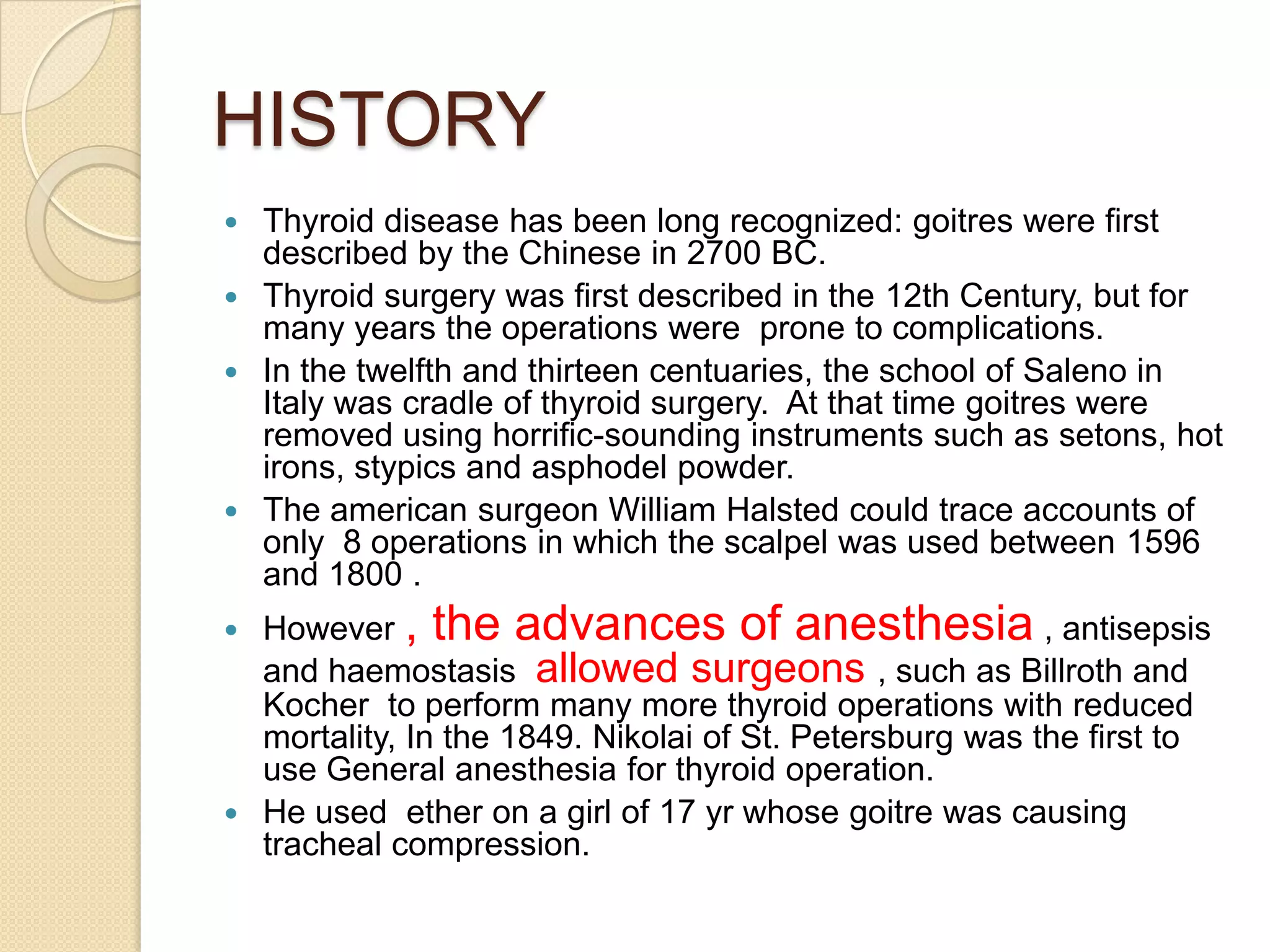 Anesthetic management of hyperthyroid patient posted for elective | PPTX