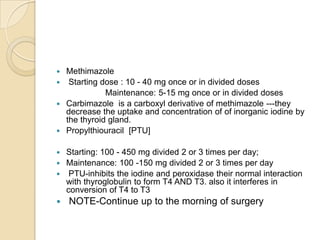 Anesthetic management of hyperthyroid patient posted for elective | PPTX