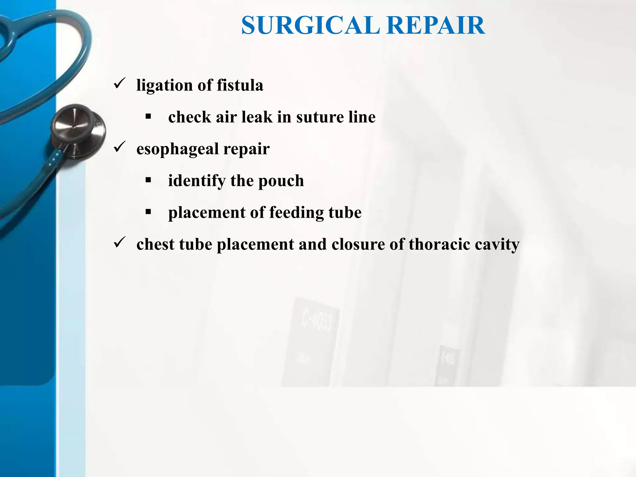 ANESTHETIC MANAGEMENT OF TRACHEOESOPHAGEAL FISTULA by Dr.Sravani ...