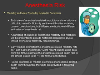 Anesthetic risk, quality improvement and liability | PPT