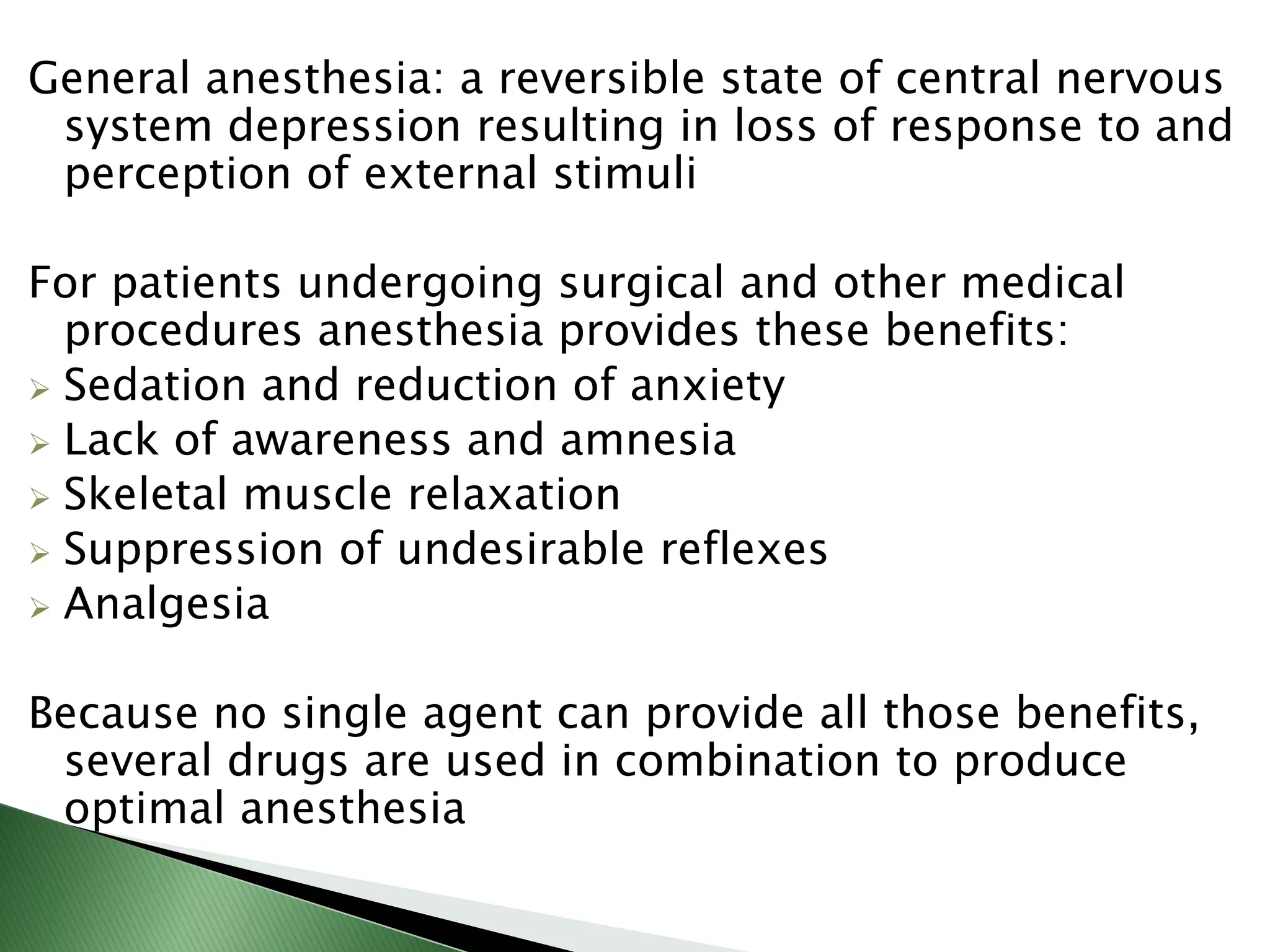 Anesthetics - Pharmacology | PDF
