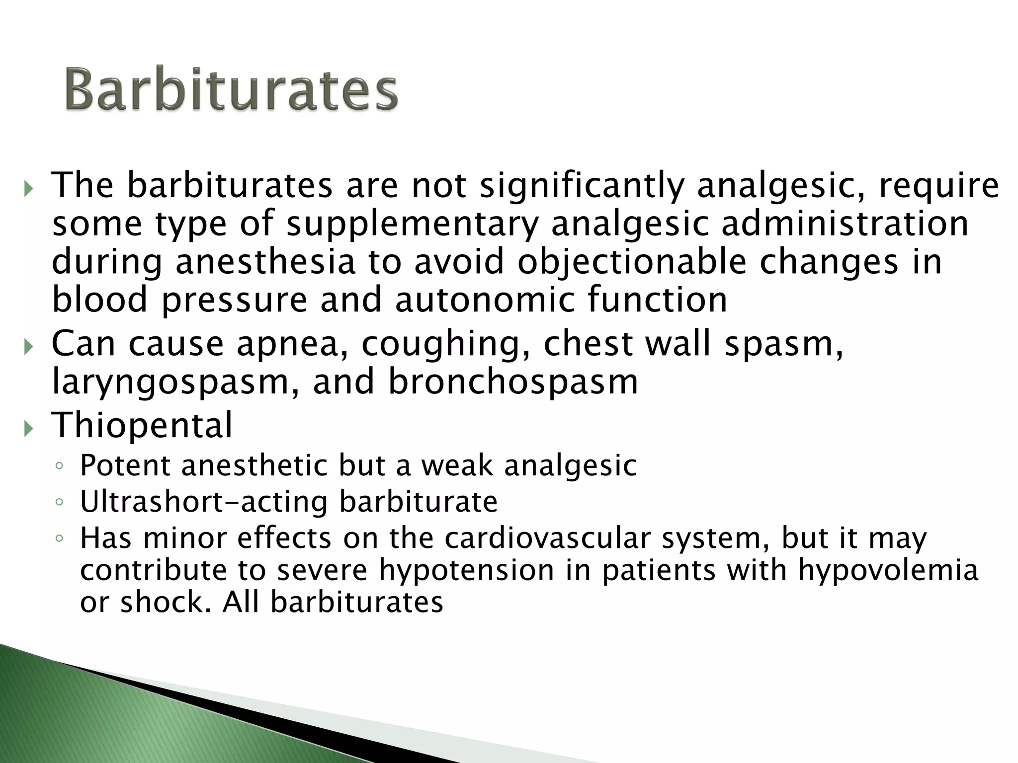 Anesthetics - Pharmacology | PDF