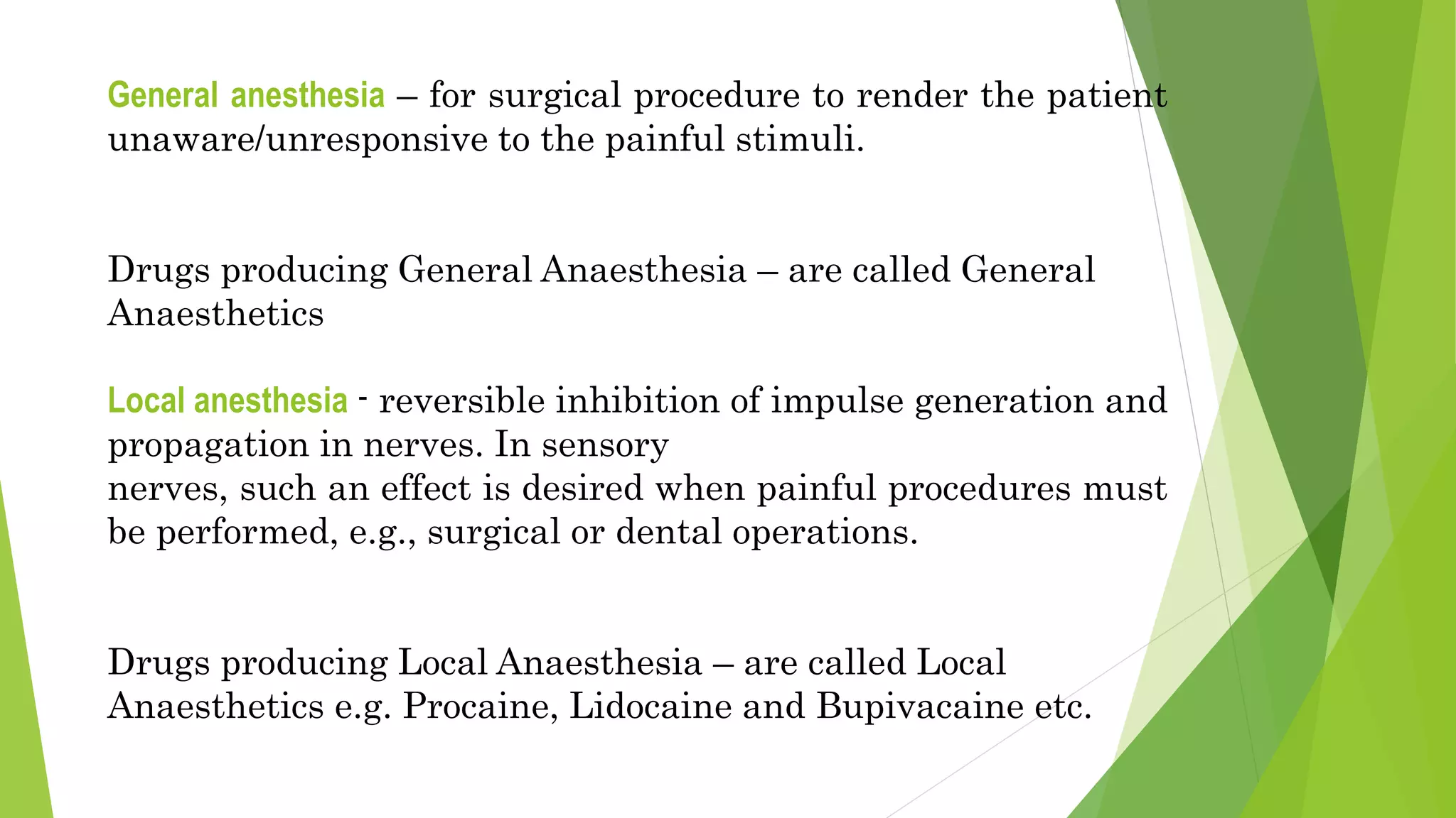general and local anesthesia | PPTX