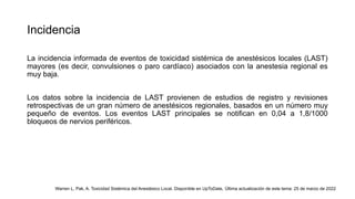 Anestésicos Locales Toxicidad Sistemica - Ammi Bustillo MOD.pptx