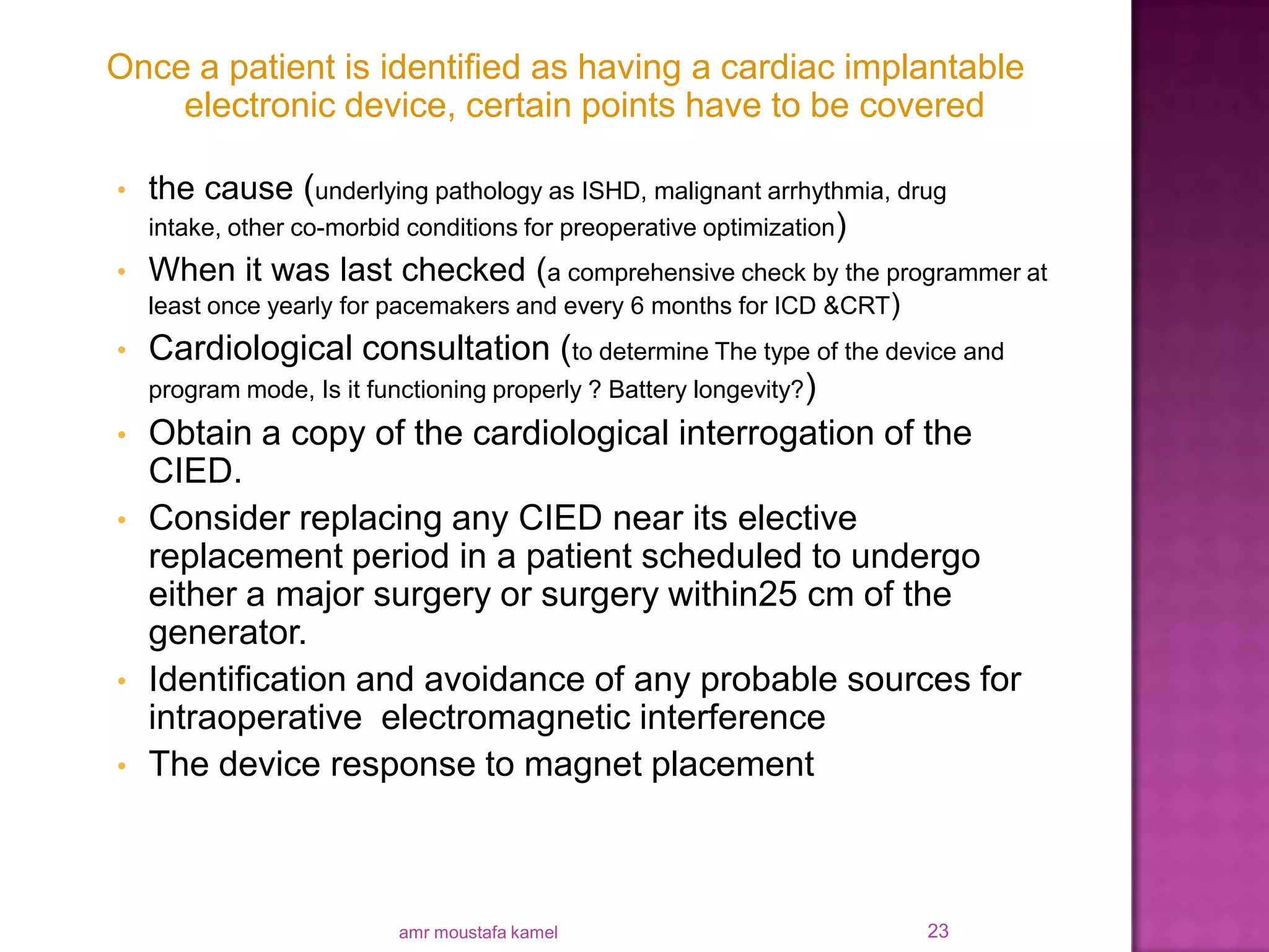 Anethesia and cardiac implantable electronic devices | PPTX