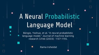 A Neural Probabilistic Language Model | PPTX