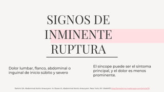 Aneurisma de la aorta abdominal | PPTX