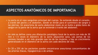 Aneurismas de aorta abdominal | PPTX