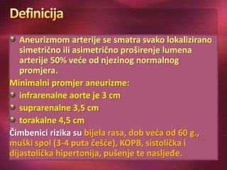 Aneurizme aorte | PPSX