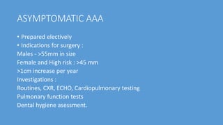 ANEURYMS AND VASCULITIS stanley medical college | PPT
