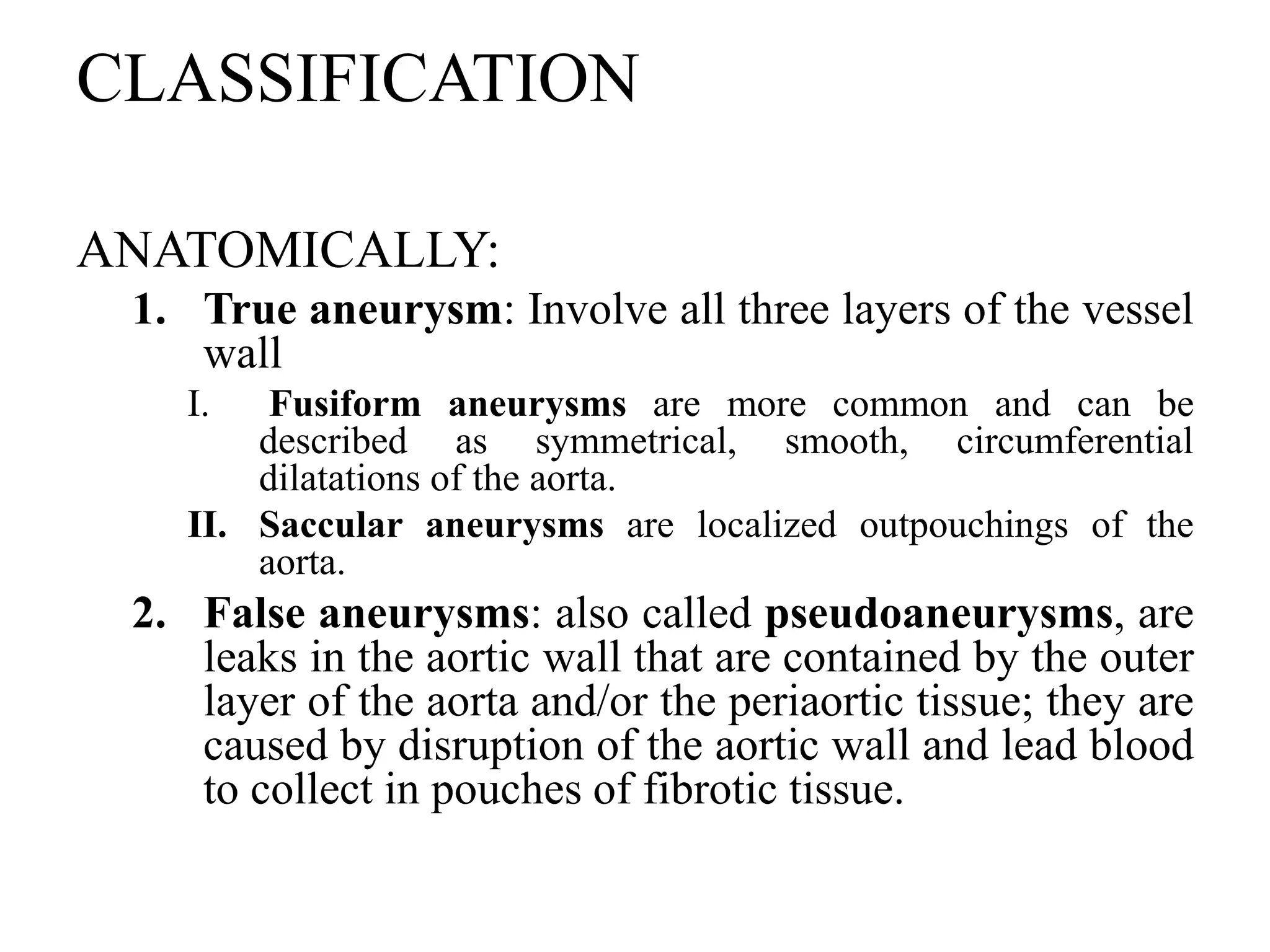 Aneurysm & THORACIC ANEURYSM | PPTX
