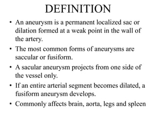 Aneurysm | PPTX
