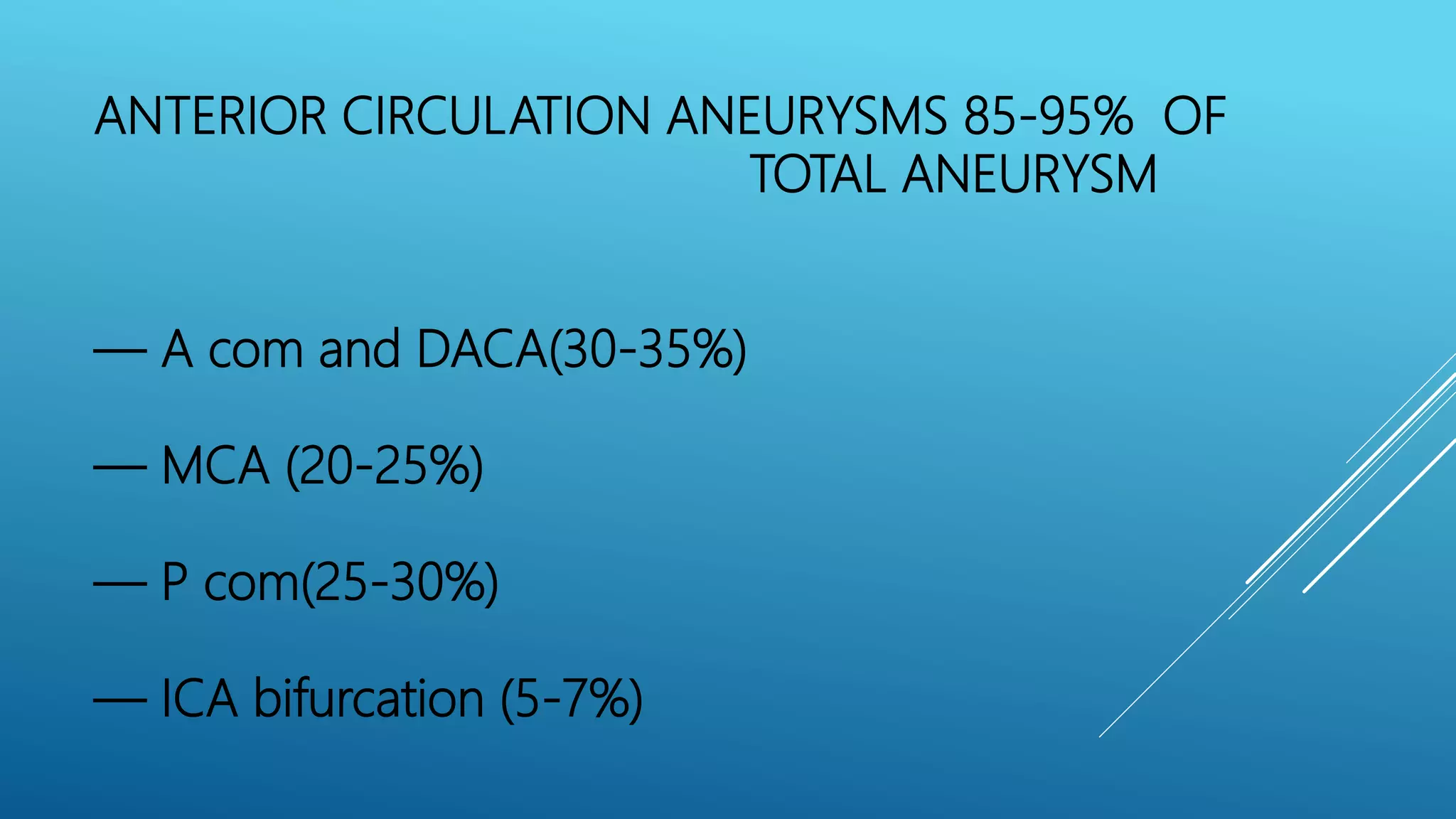 Anterior circulation Aneurysm | PPTX