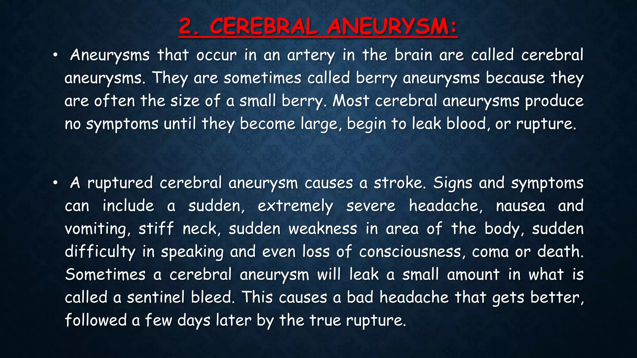 Aneurysm | PPTX