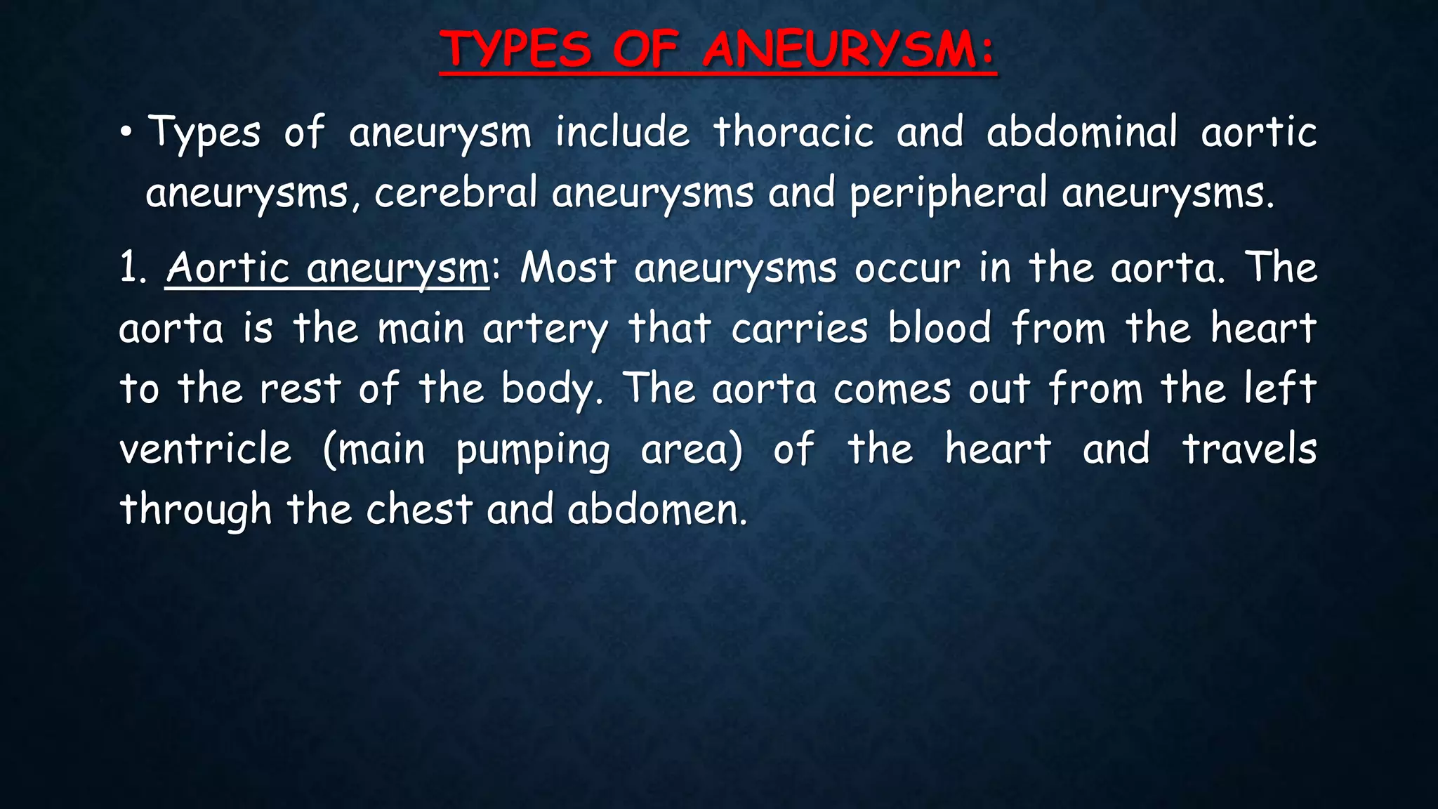 Aneurysm | PPTX