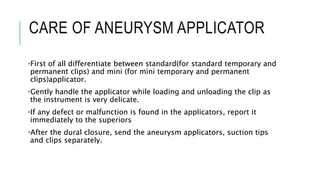 nursing care of patients with aneurysm.pptx | First Aid | Injuries