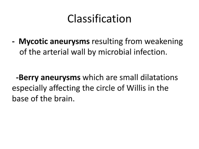 aneurysm pathology pptx from.robbins sss | PPT