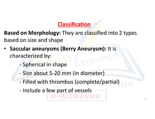Aneurysm for medical students like nursing | PPT