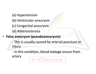 Aneurysm for medical students like nursing | PPT