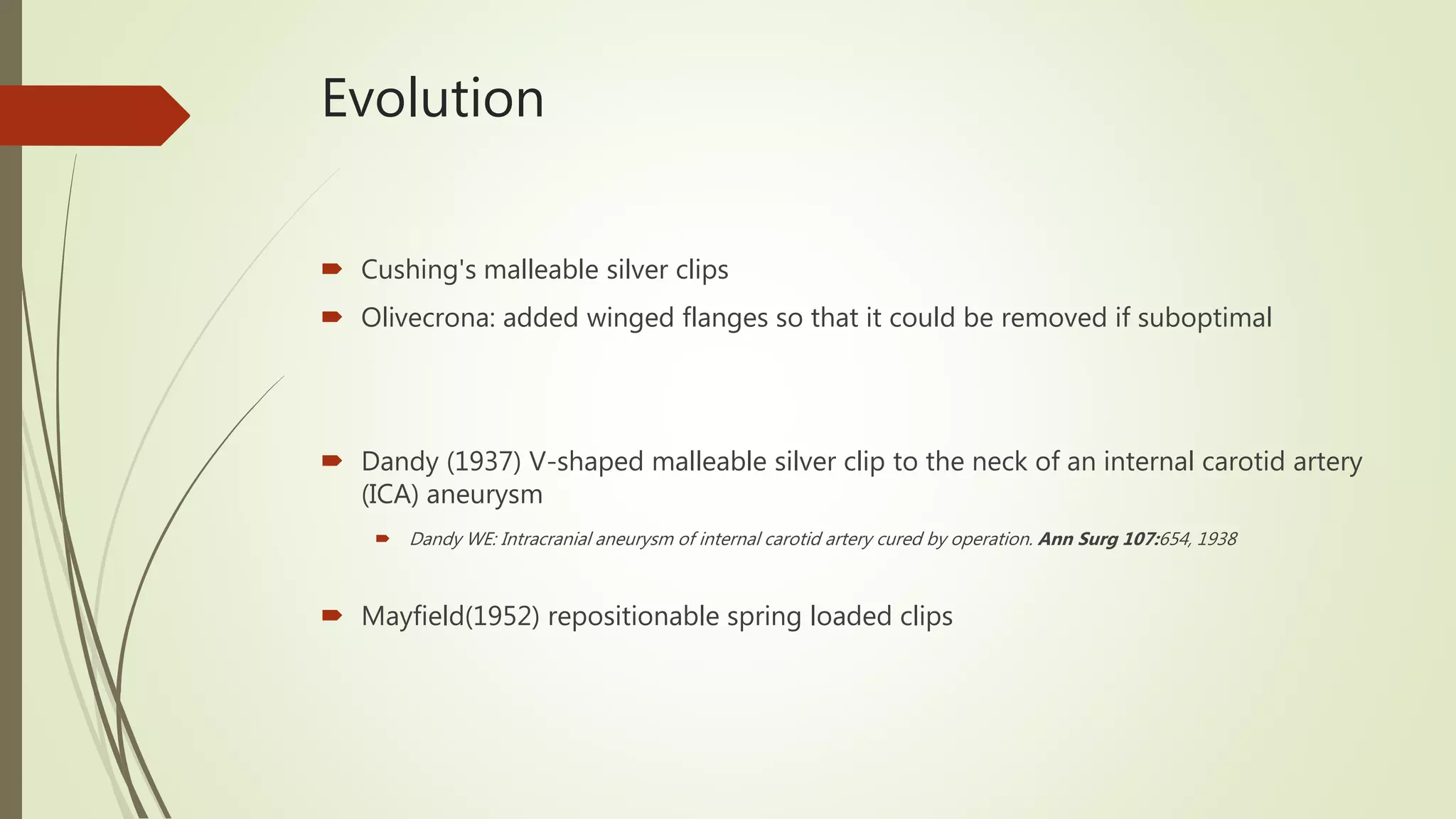 Aneurysm clips /clipology | PPTX