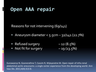 Aneurysm repair Open vs EVAR SLSVS.ppt