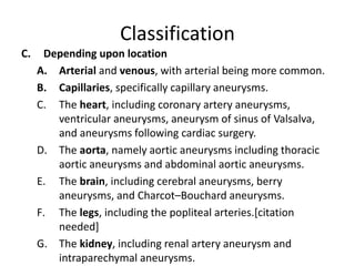 Aneurysms | PPTX
