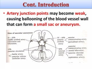 Aneurysms its Causes, Pathophysiology and management | PPTX