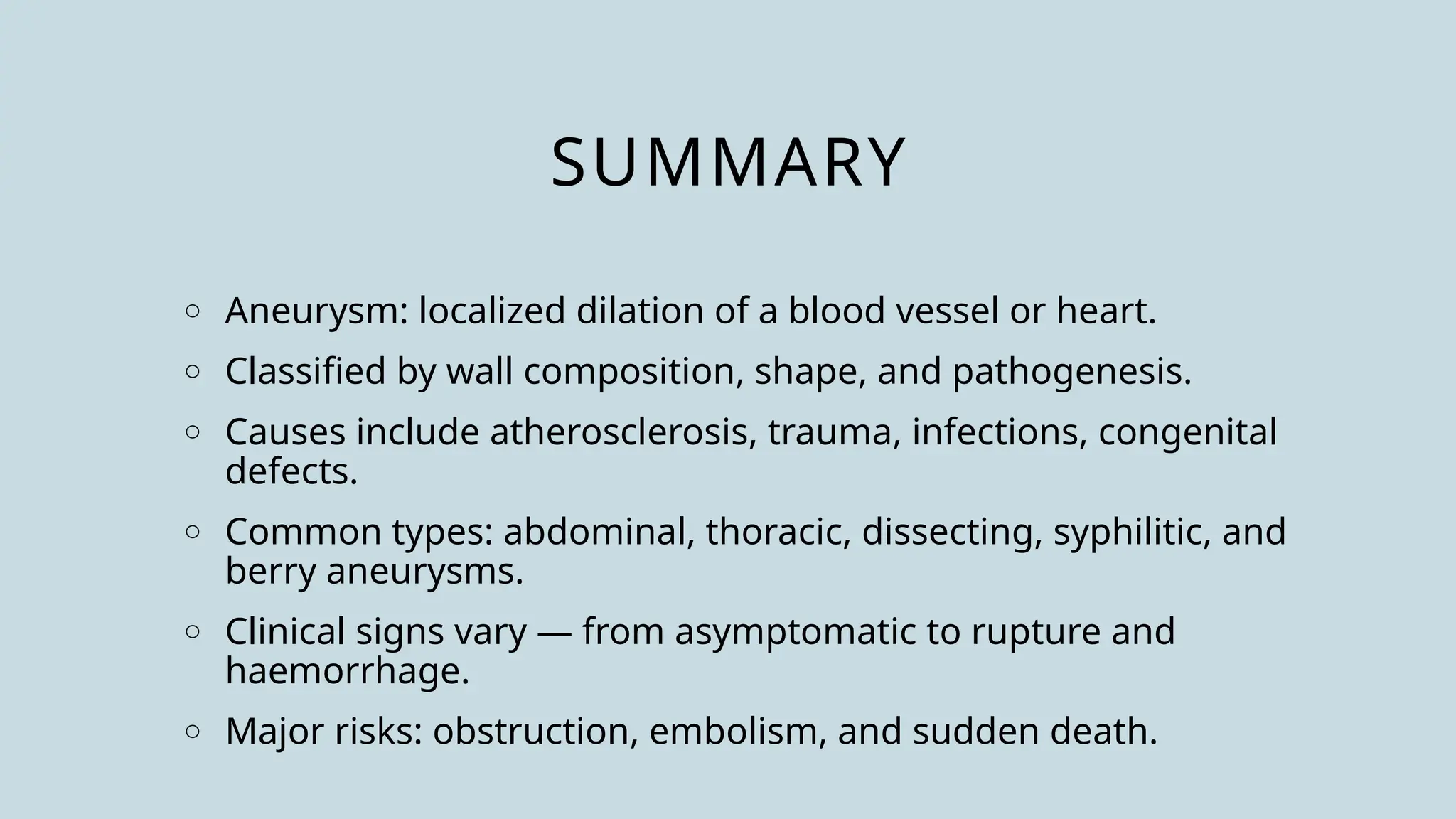 Aneurysms power point presentation_pathology | PPTX