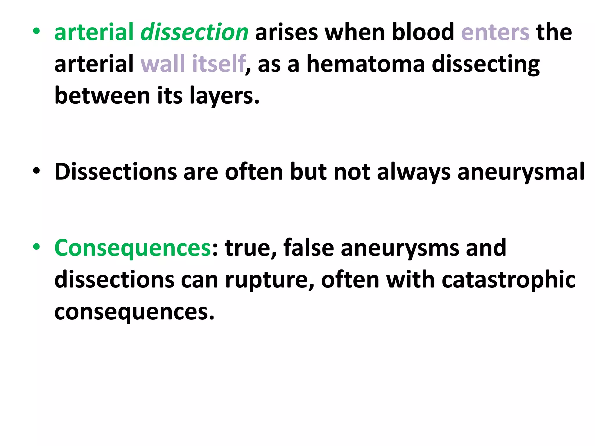 Aneurysms & dissection | PPTX