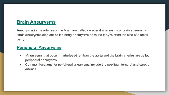 Aneurysms of the aorta and peripheral arteries..pptx