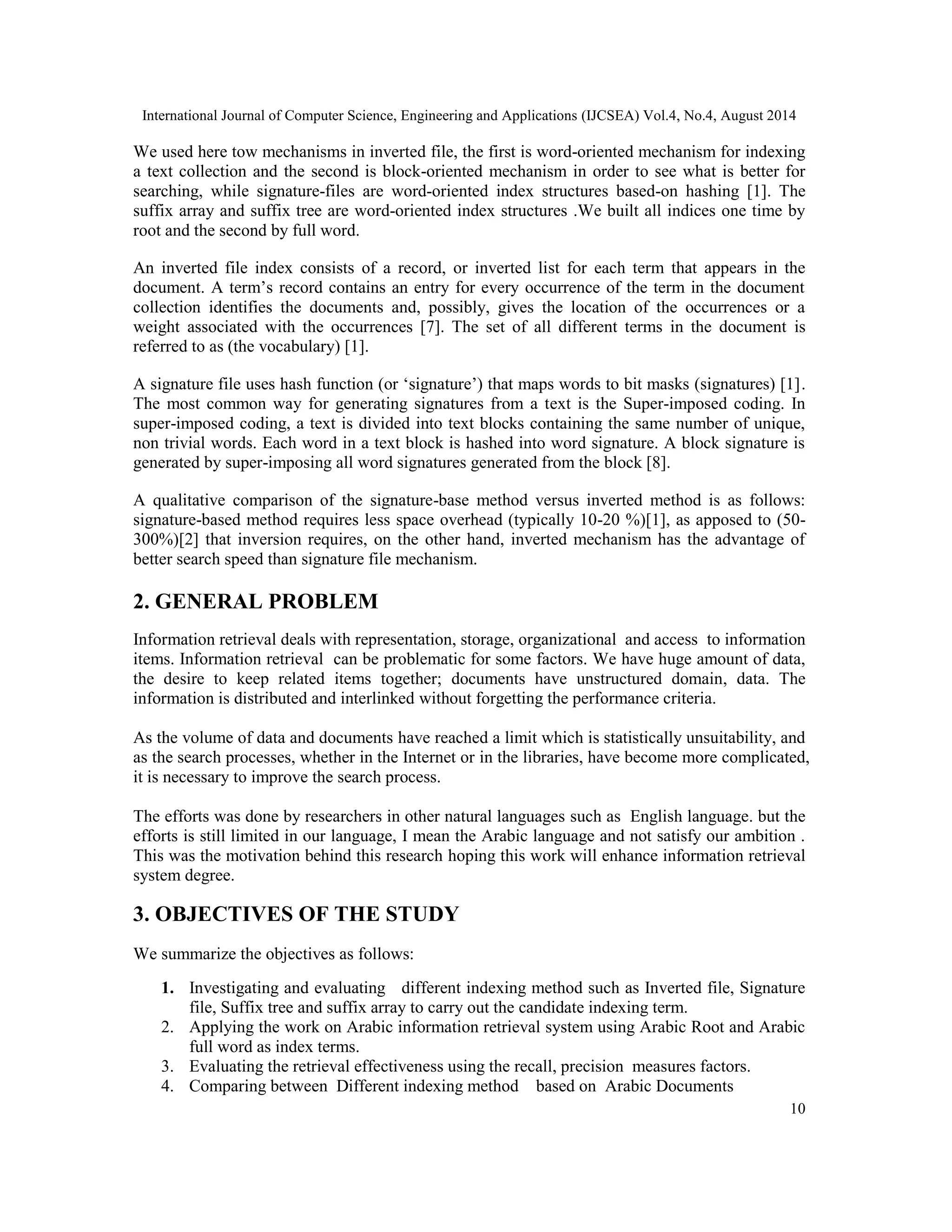 An Evaluation and Overview of Indices Based on Arabic Documents | PDF