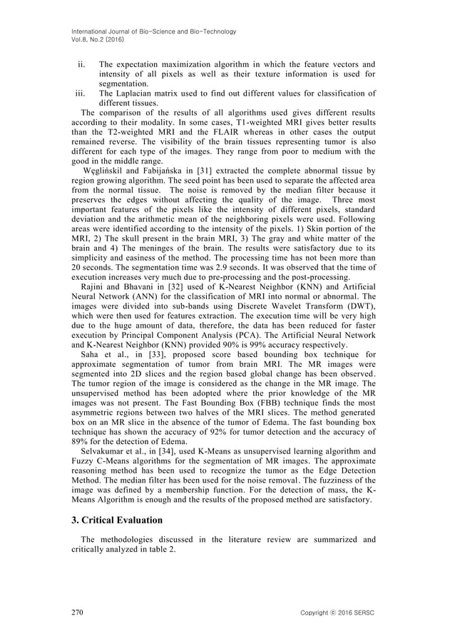 An Evaluation Of Automated Tumor Detection Techniques Of Brain Magnetic