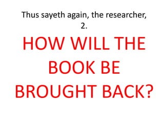 An evaluation of bring back the book initiative, Nigerian Government ...