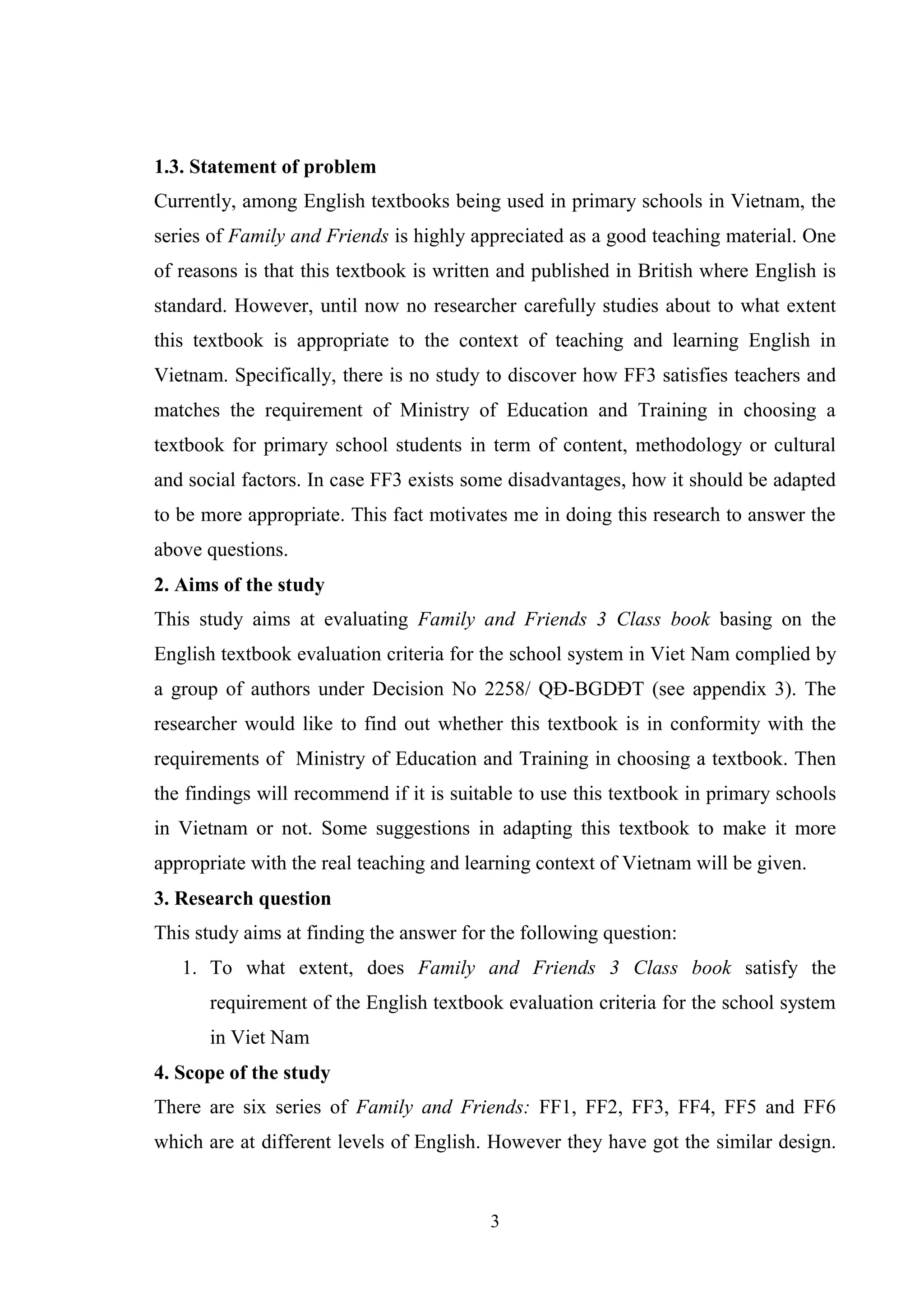 An evaluation of “Family and Friends 3”, an English textbook used for ...