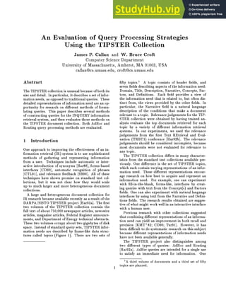 An Evaluation Of Query Processing Strategies Using The TIPSTER Collection | PDF | Search | Internet