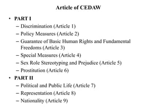 An evaluation of women status after thirty years of cedaw | PPT