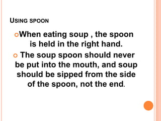 An evening out,table manners and rules | PPT